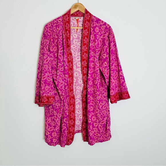 Knox Rose | Tops | Knox Rose Boho Kimono Boho Cover Up Jacket In Pink ...